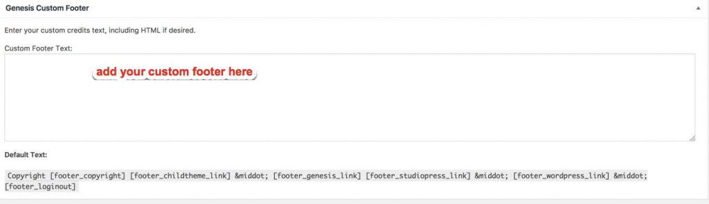 Edit WordPress Footer Credits Using The Genesis Child Theme